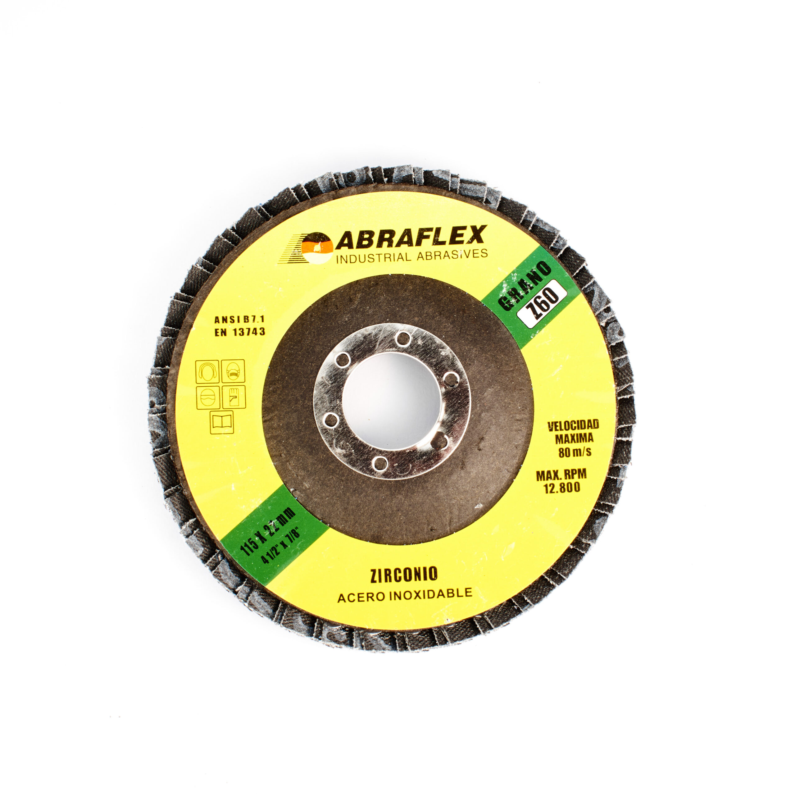 Disco Lija Flap Traslapados 4 1/2" x 7/8" - Abraflex - Total Metal