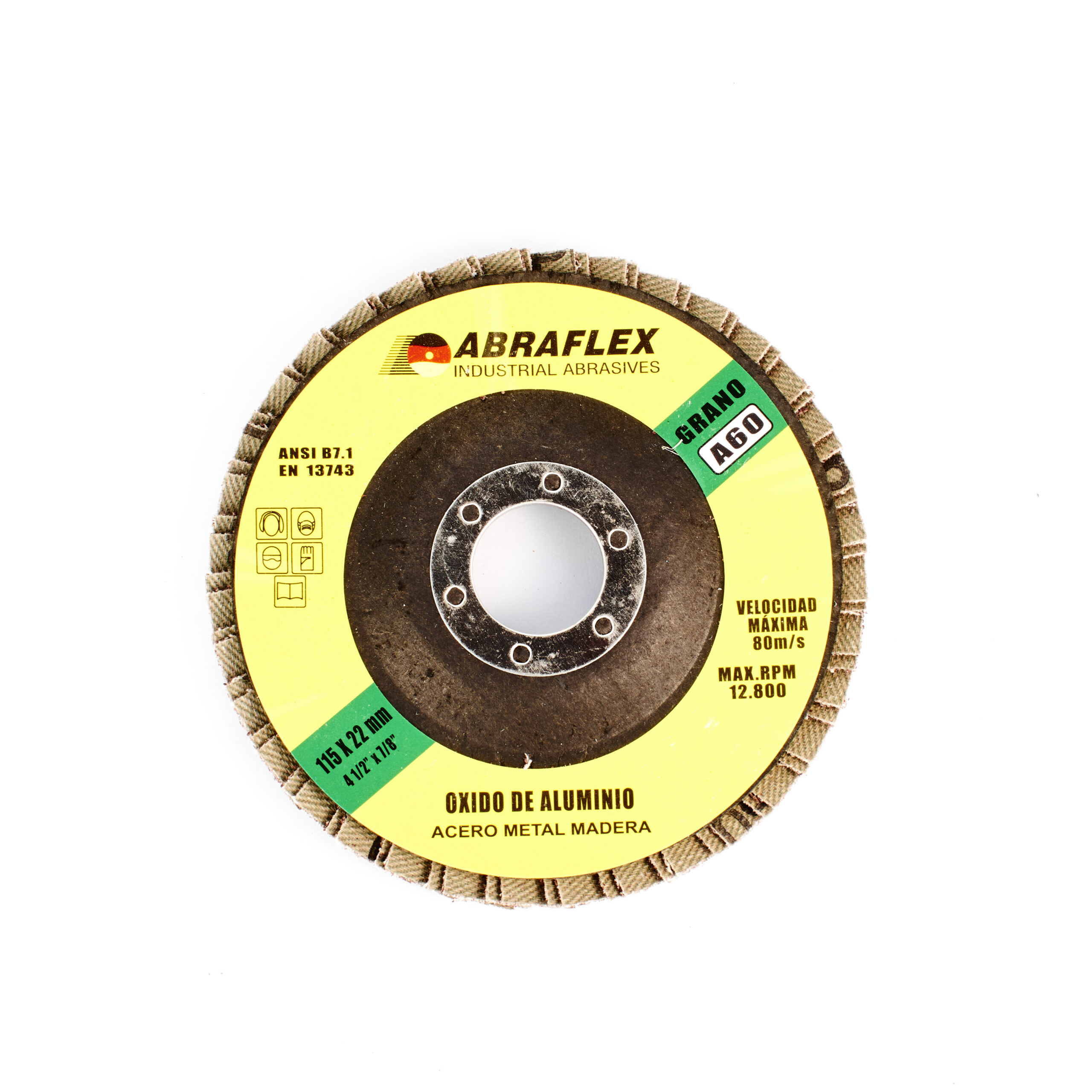 Disco Lija Flap Traslapados 4 1/2" x 7/8" - Abraflex - Total Metal